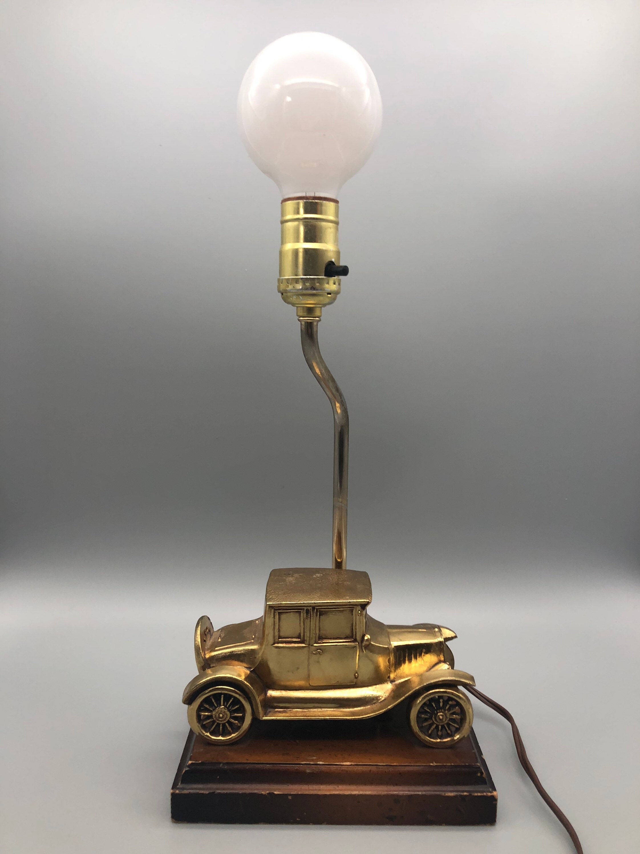 Vintage Cast Metal Gold Jalopy Car Accent Lamp. - Etsy