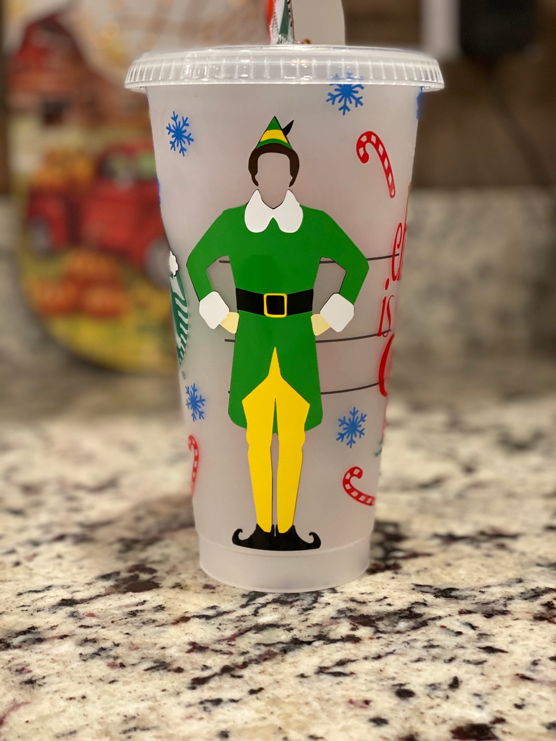 Buddy the Elf-reusable Starbucks Cup - Etsy