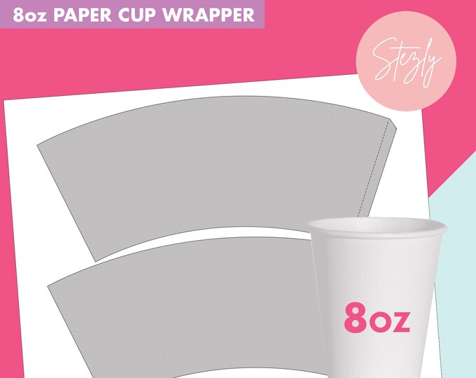 Paper Cup Bundle Template, 4oz, 8oz, 9oz, 12oz, 16oz, 22oz, Full Wrap ...