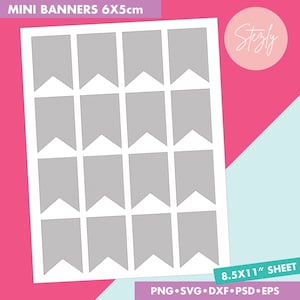 Mini Banner Flag Template, Psd, Png, Svg, Dxf, Eps, 8.5x11" Sheet ...