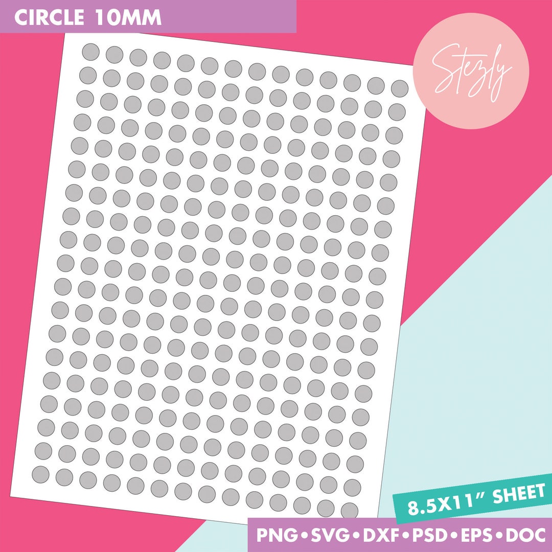 10 Mm Circle Template, Circles Template, Stickers Template, Design ...