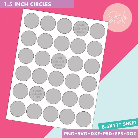 1.5 Inch Circle Template Circles Template Stickers Template | Etsy