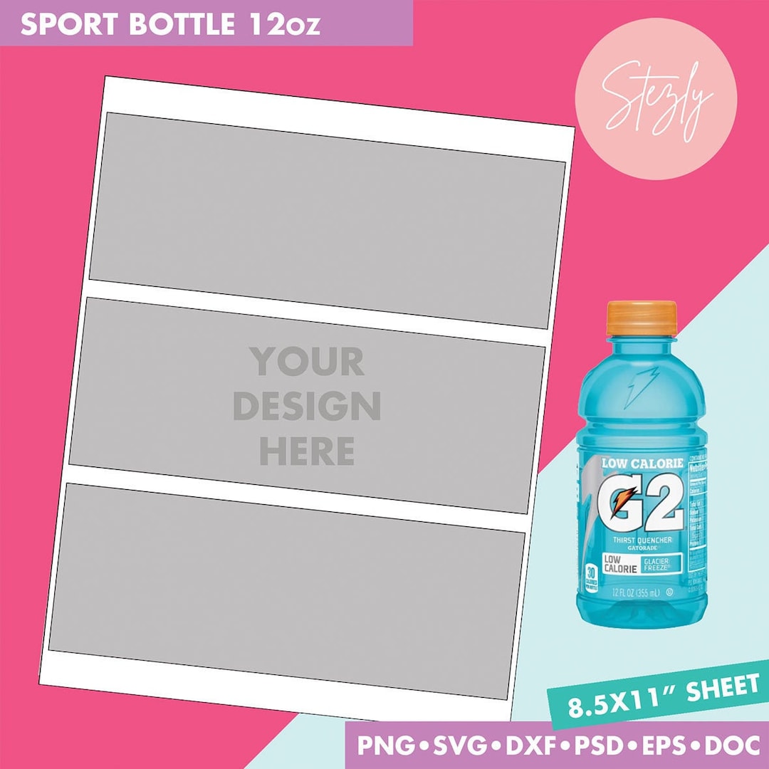 Sport Drink Bottle Blank Label, DIY Label, DIY Bottle, Label Template ...