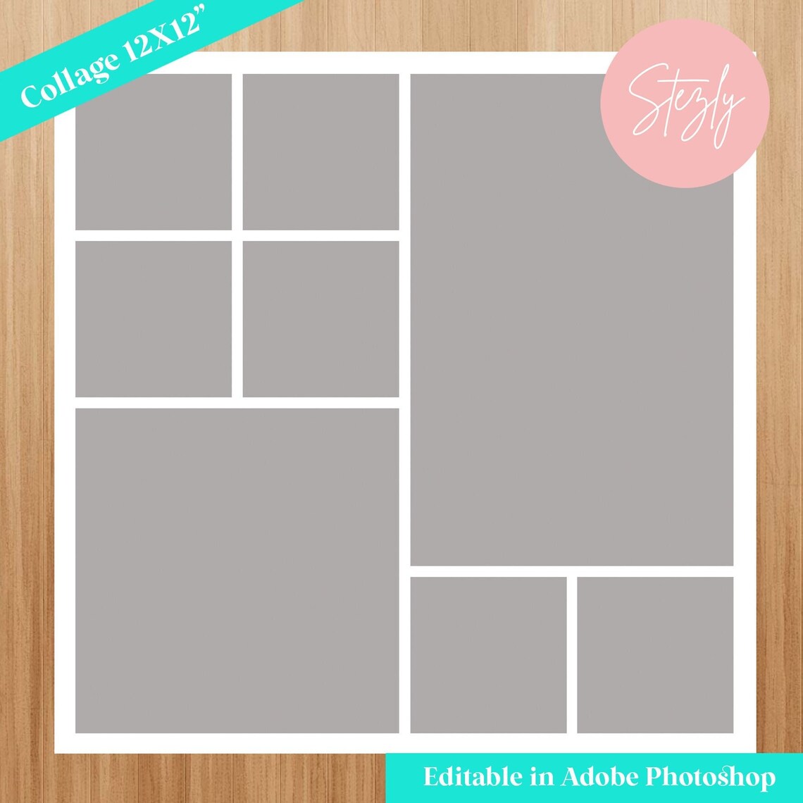Photoshop Photo Collage Template Squares Shape Photo Collage - Etsy