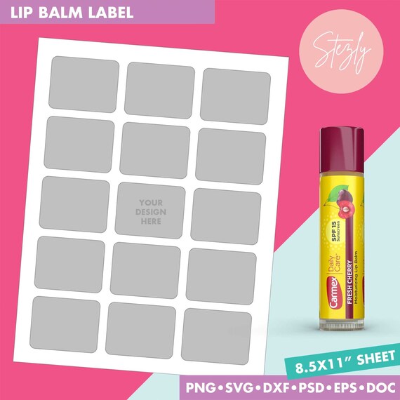 Lip Balm Label Template Lip Balm Template PSD PNG - Etsy Canada