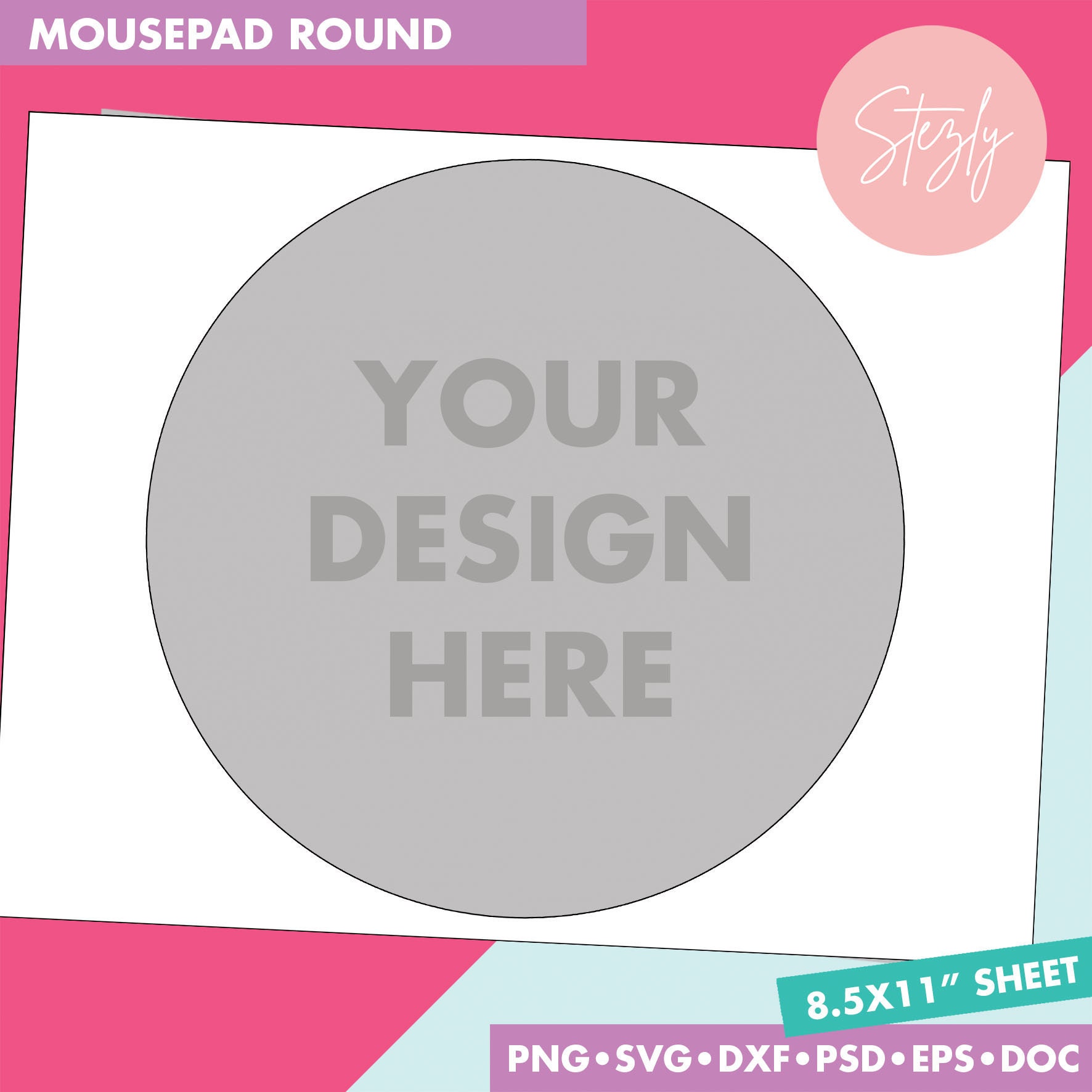 Mouse pad Round template blank template DIY Psd Png Svg | Etsy