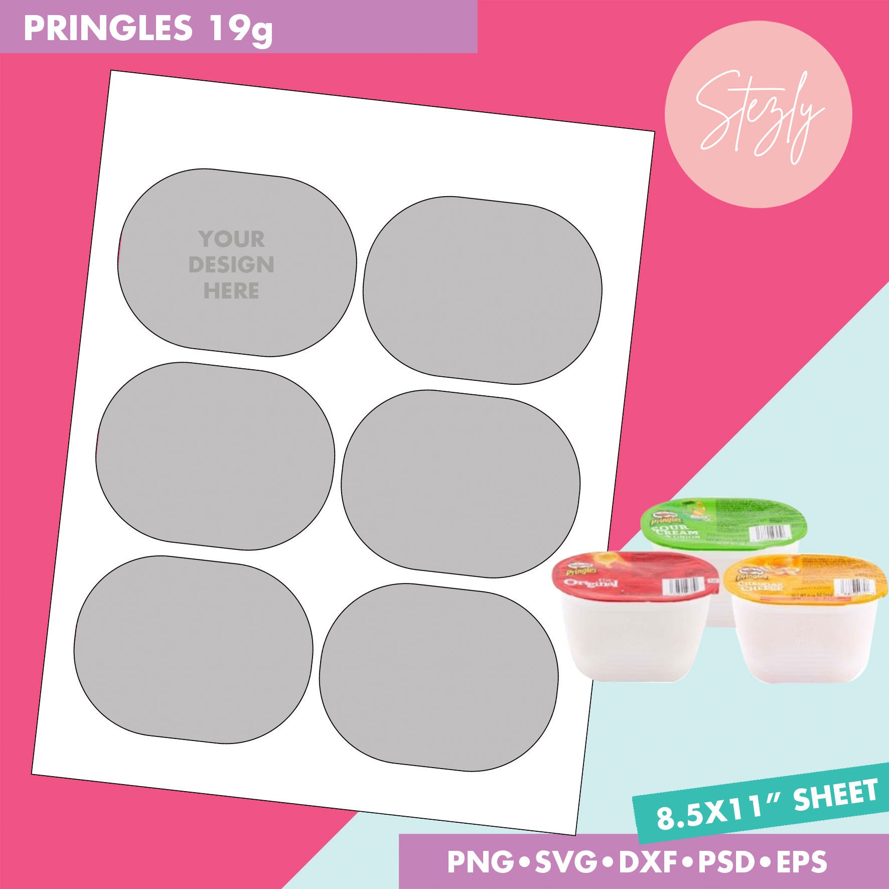 Pringles 0.67oz 19g Topper Template Printable Favor Bag DIY | Etsy