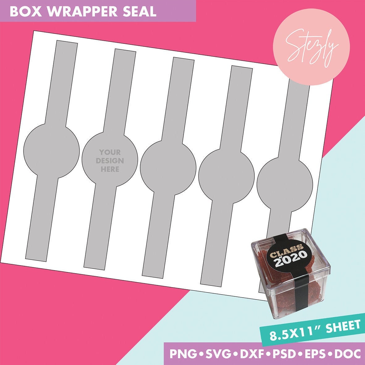 Box Wrapper Seal Template Seal Templete Stickers Template - Etsy