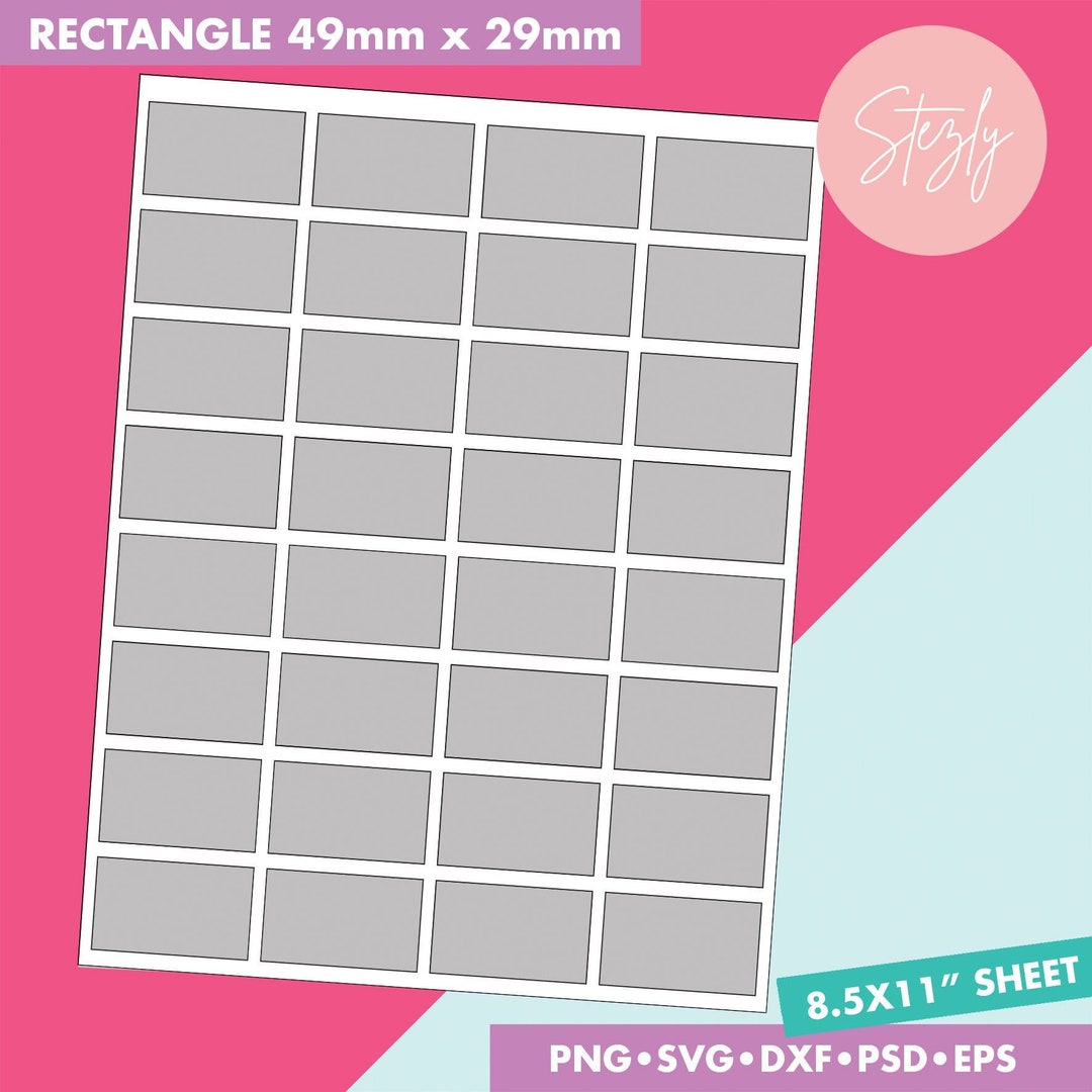 Rectangle Template, Name Label Template, Svg, Dxf, Eps, Png, Psd, 8.5 ...