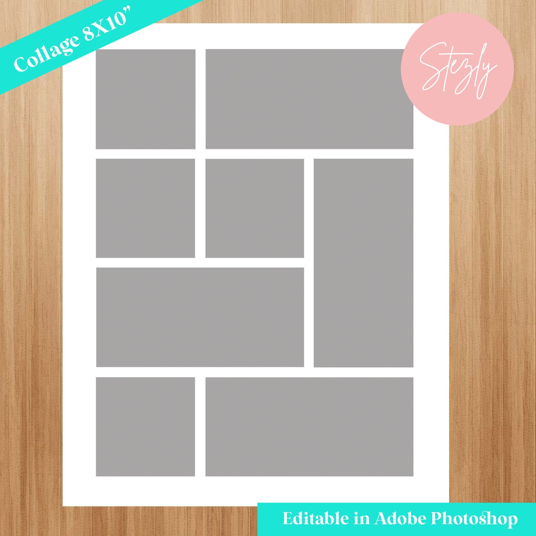 Photo Collage Template 8x10 Photography Display Tool | Etsy