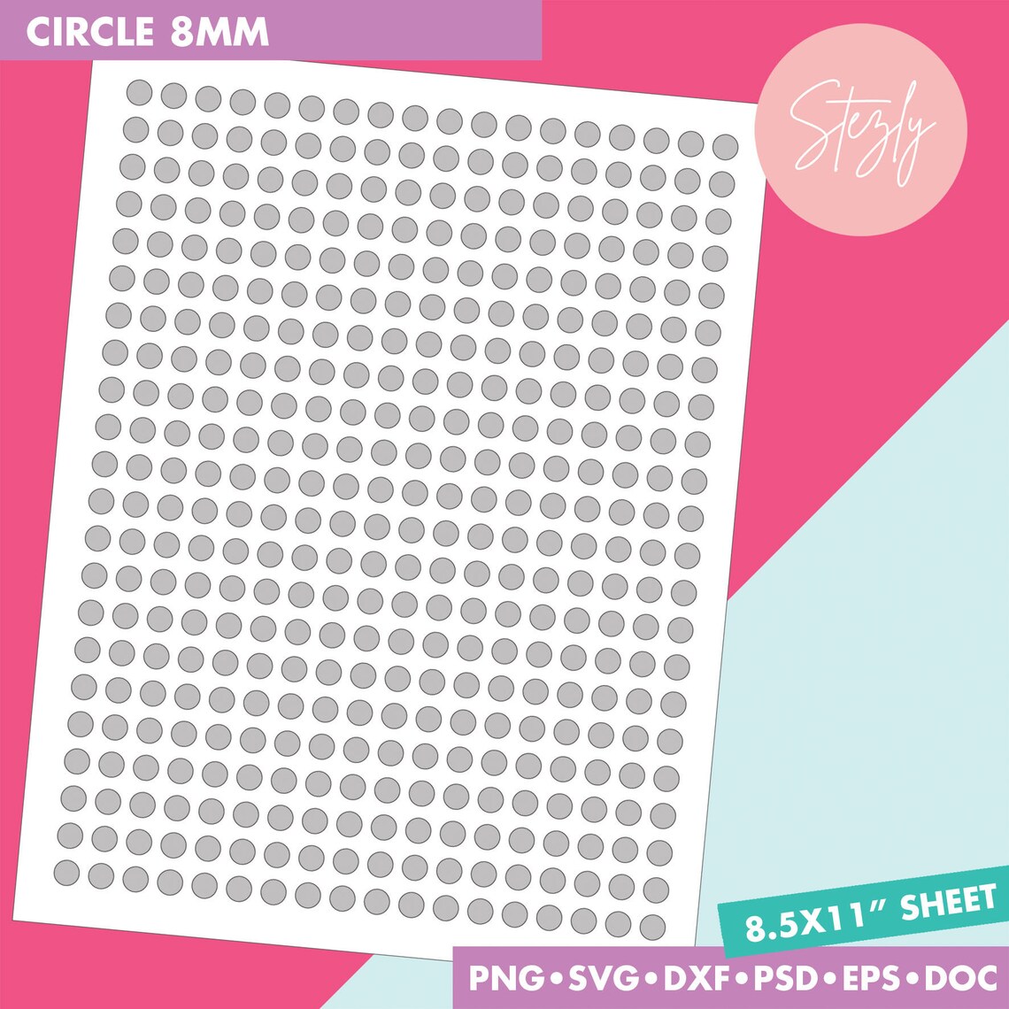 8 Mm Circle Template, Circles Template, Stickers Template, Design ...