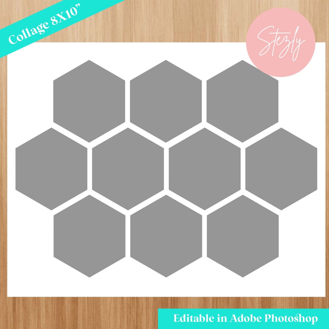 Honeycomb Collage Template for Photoshop, Honeycomb Photo Collage ...