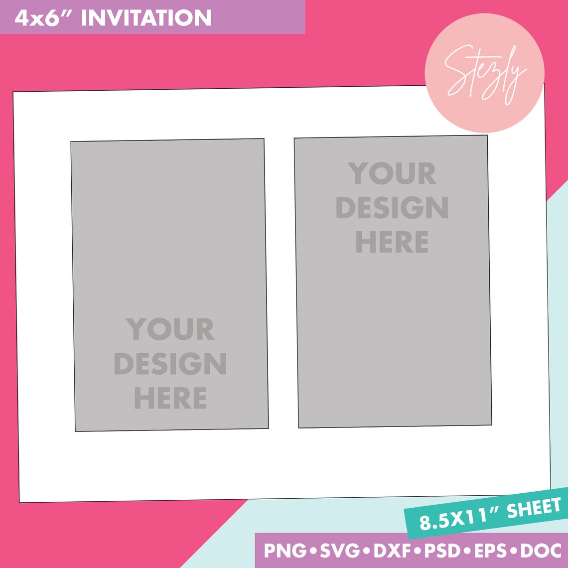 4x6in Invitation Card Template 4x6in Template Invitation - Etsy
