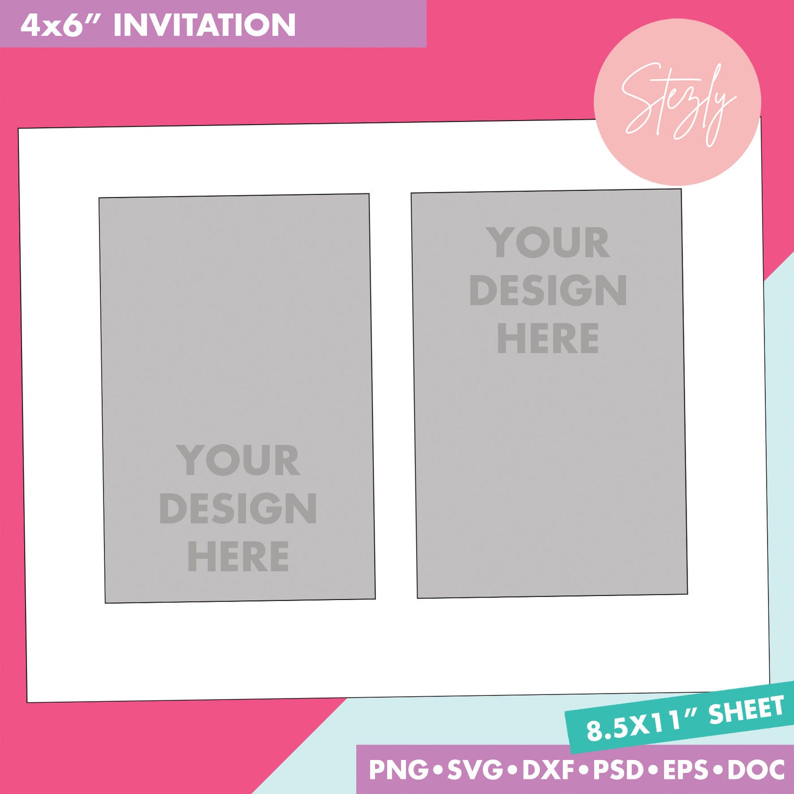 4x6in Invitation Card Template 4x6in Template Invitation - Etsy
