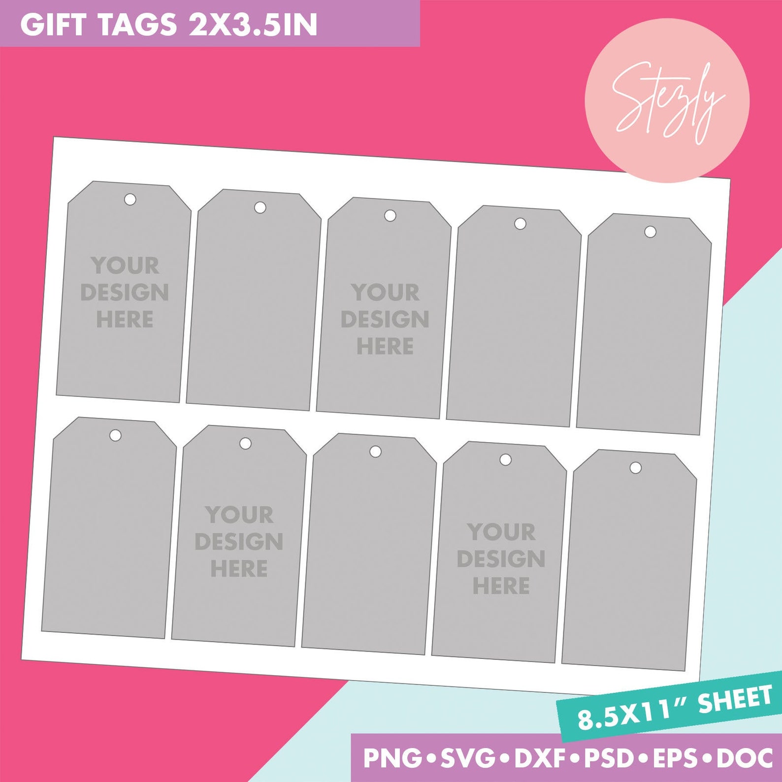 Hang Tag Template 2 X 3.5 Digital Tag Template - Etsy Canada