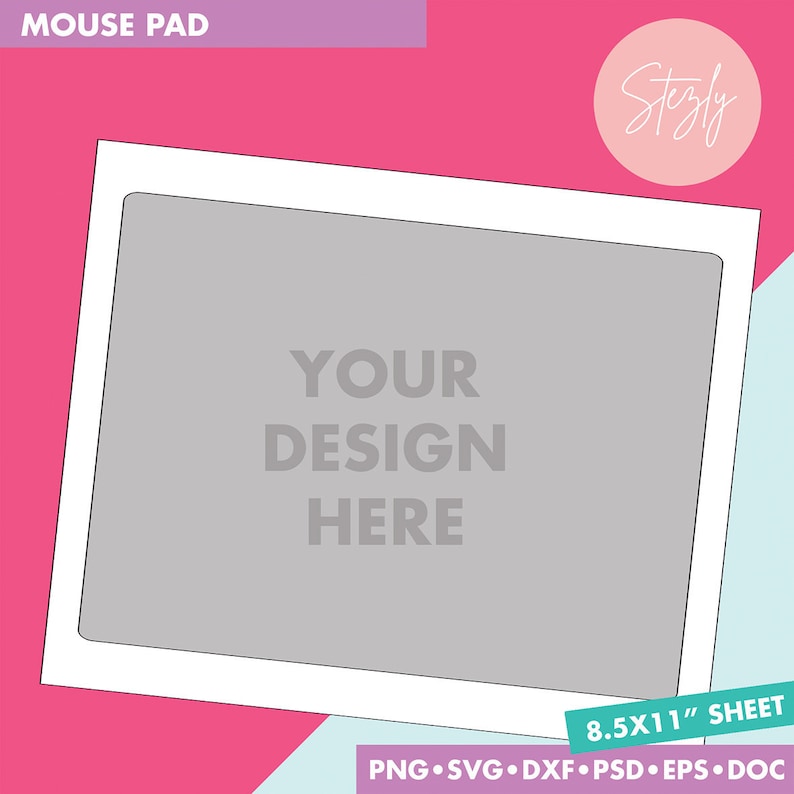 Mouse Pad Template PSD PNG SVG Dxf Microsoft Word Doc - Etsy