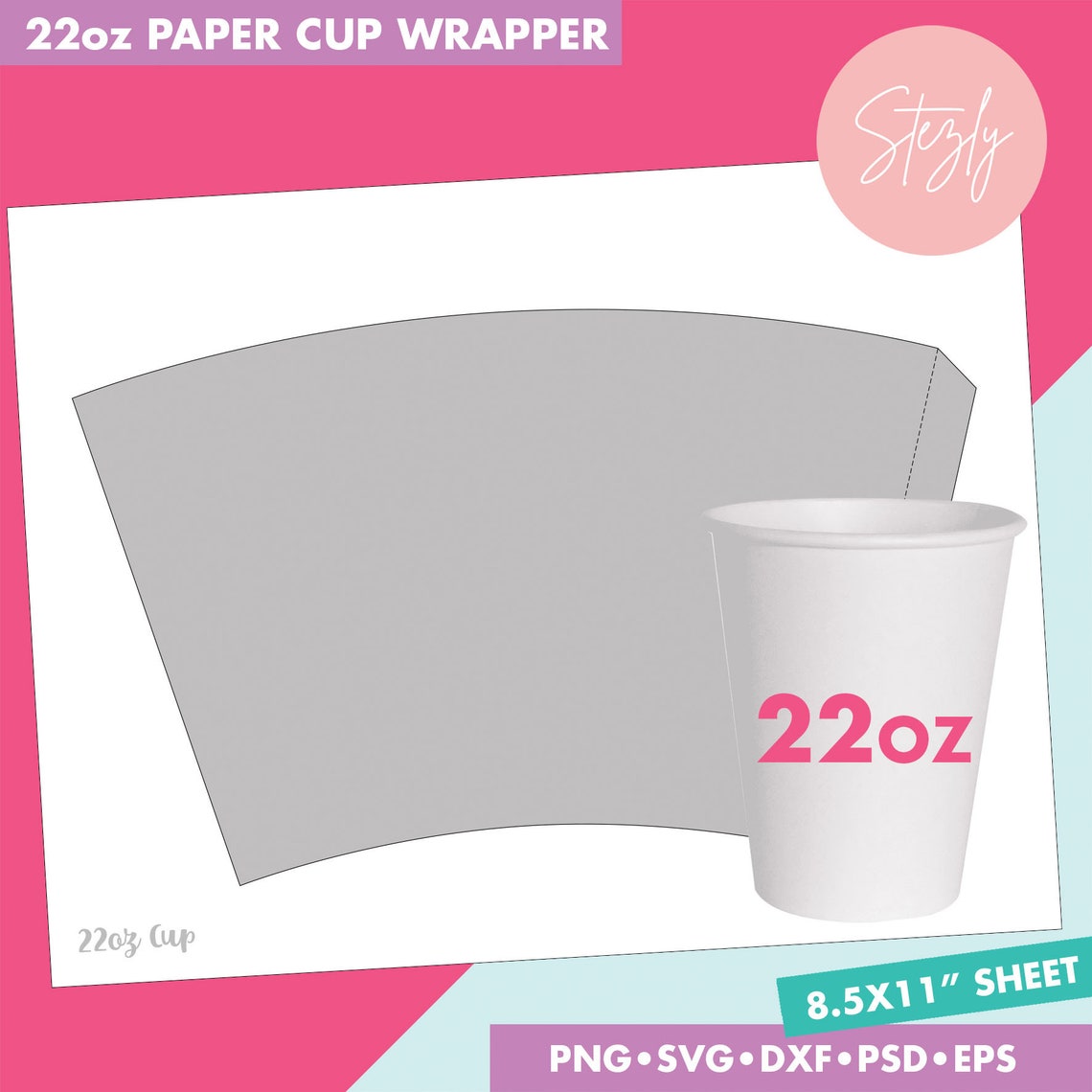 6 Sizes Bundle Blank Paper Cup Wrapper Styrofoam Coffee Cup - Etsy