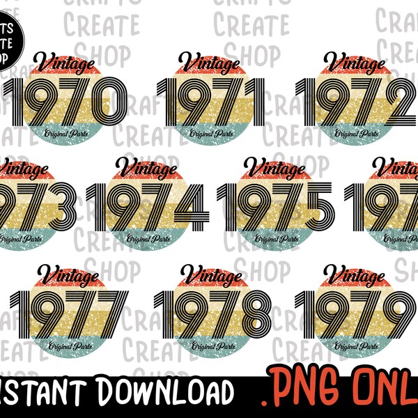 Vintage 1975 Original Parts Svg - Etsy