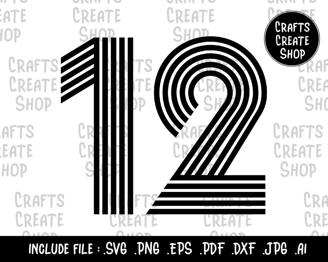 Number 12, Vintage 12 Years, 12nd Birthday, Twelve Svg, Vintage Design ...