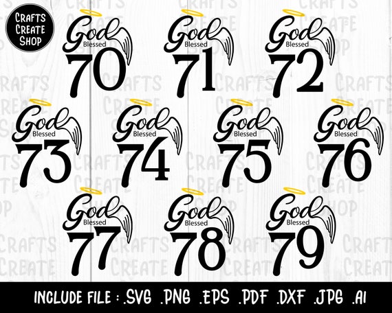 Bundle Set God Blessed 70 79 Svg God Bless Distinctive - Etsy