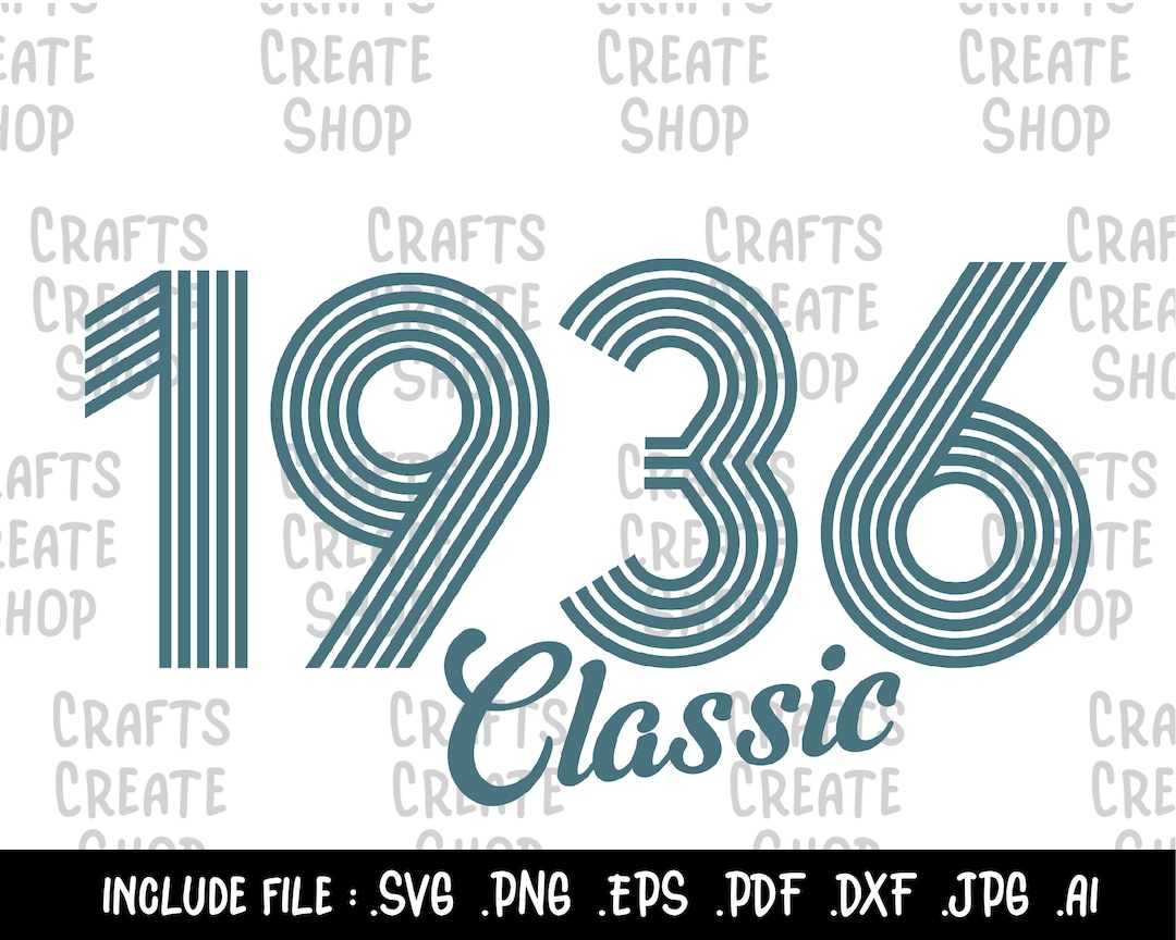 Classic 1936 SVG, 1936 Birthday Svg, Svg Birthday, Year Svg Vintage ...