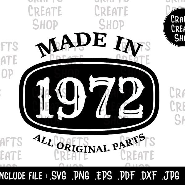 Made in 1972 Png - Etsy