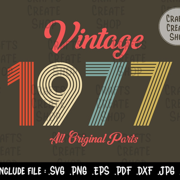 Vintage 1977 Original Parts Svg - Etsy