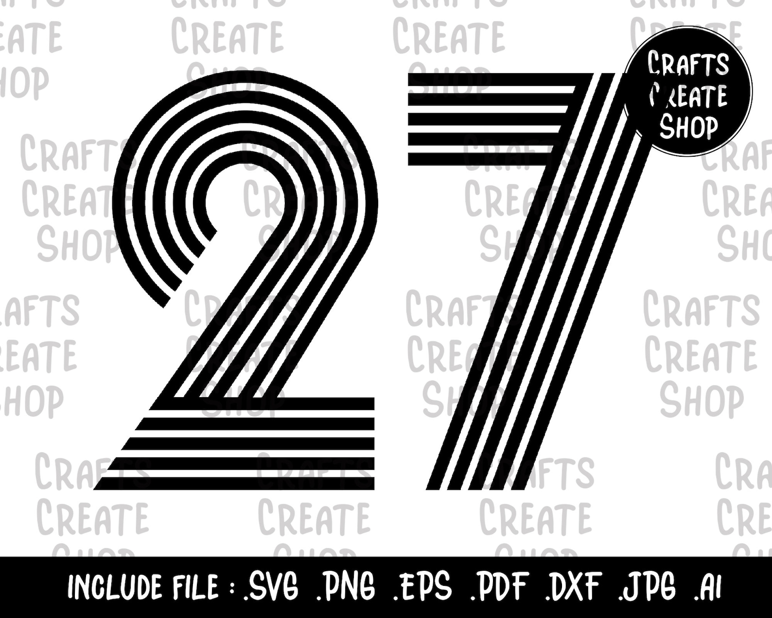Number 27 Vintage 27 Years 27st Birthday Twenty Seven Svg - Etsy