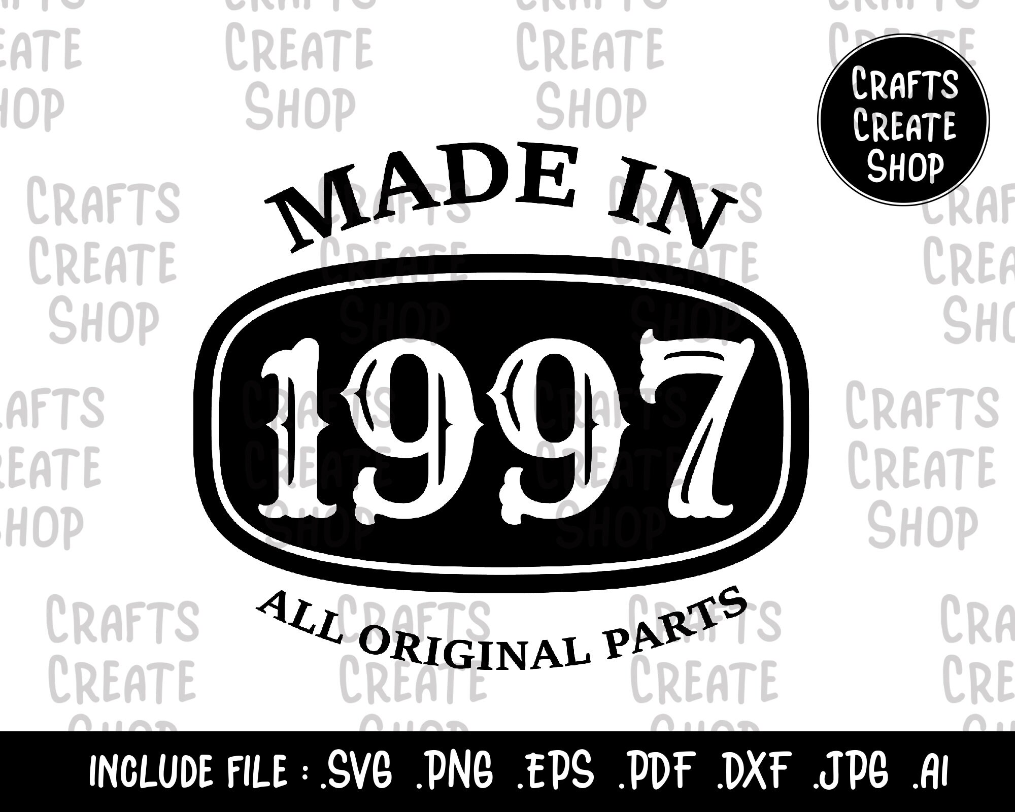 Made In 1997 Alle Original Teile, Retro Jahr Geburtstag svg, Made in ...