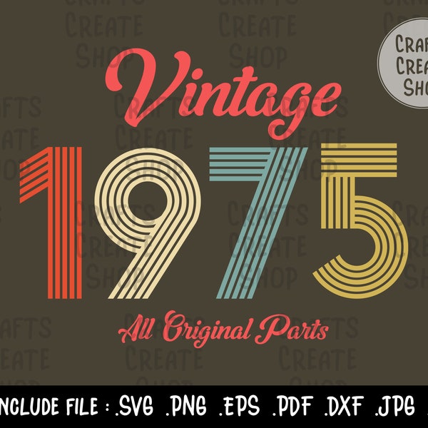 Vintage 1975 Svg - Etsy
