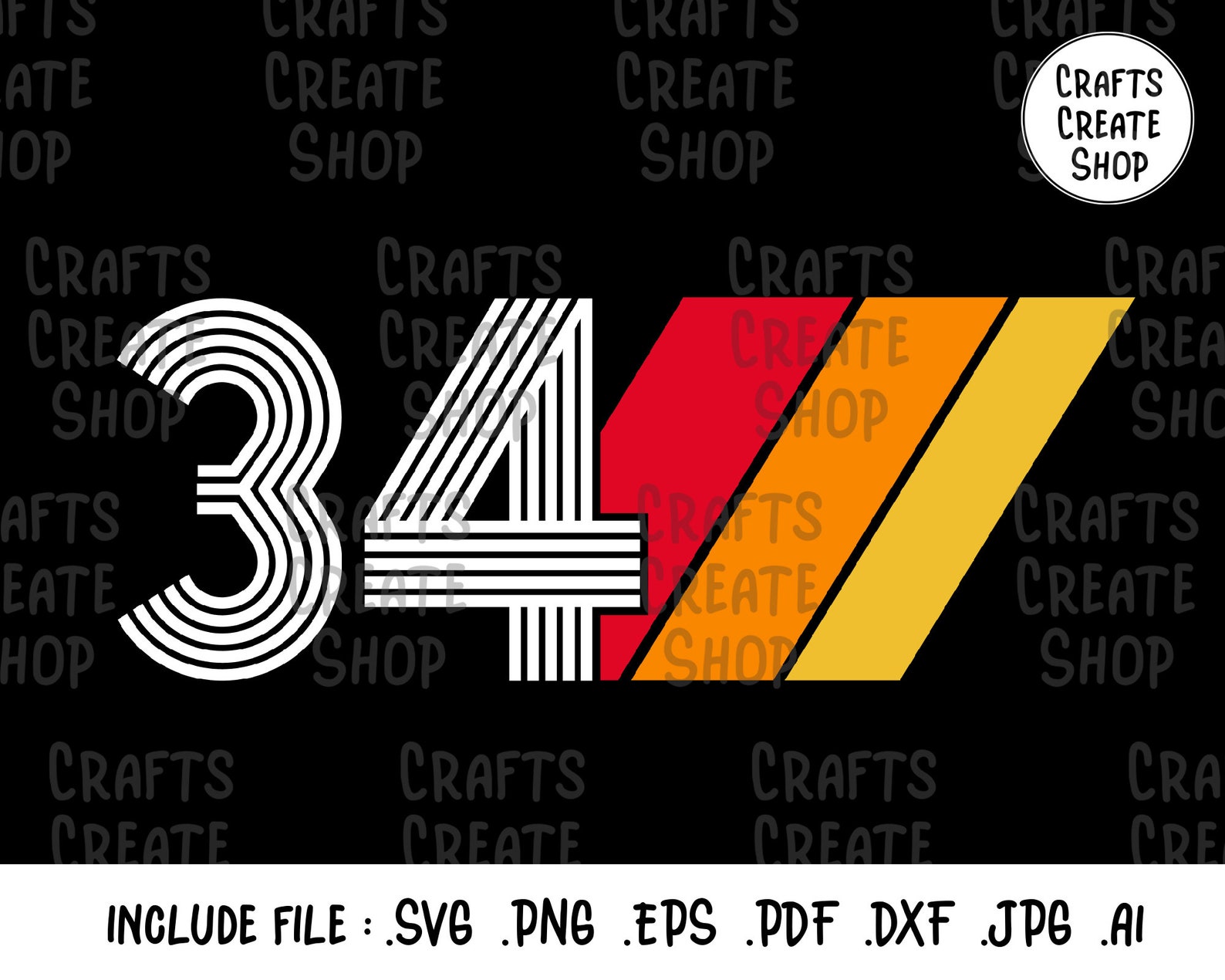 34 Retro Birthday Svg 34 Vintage Svg 34th Birthday Idea - Etsy