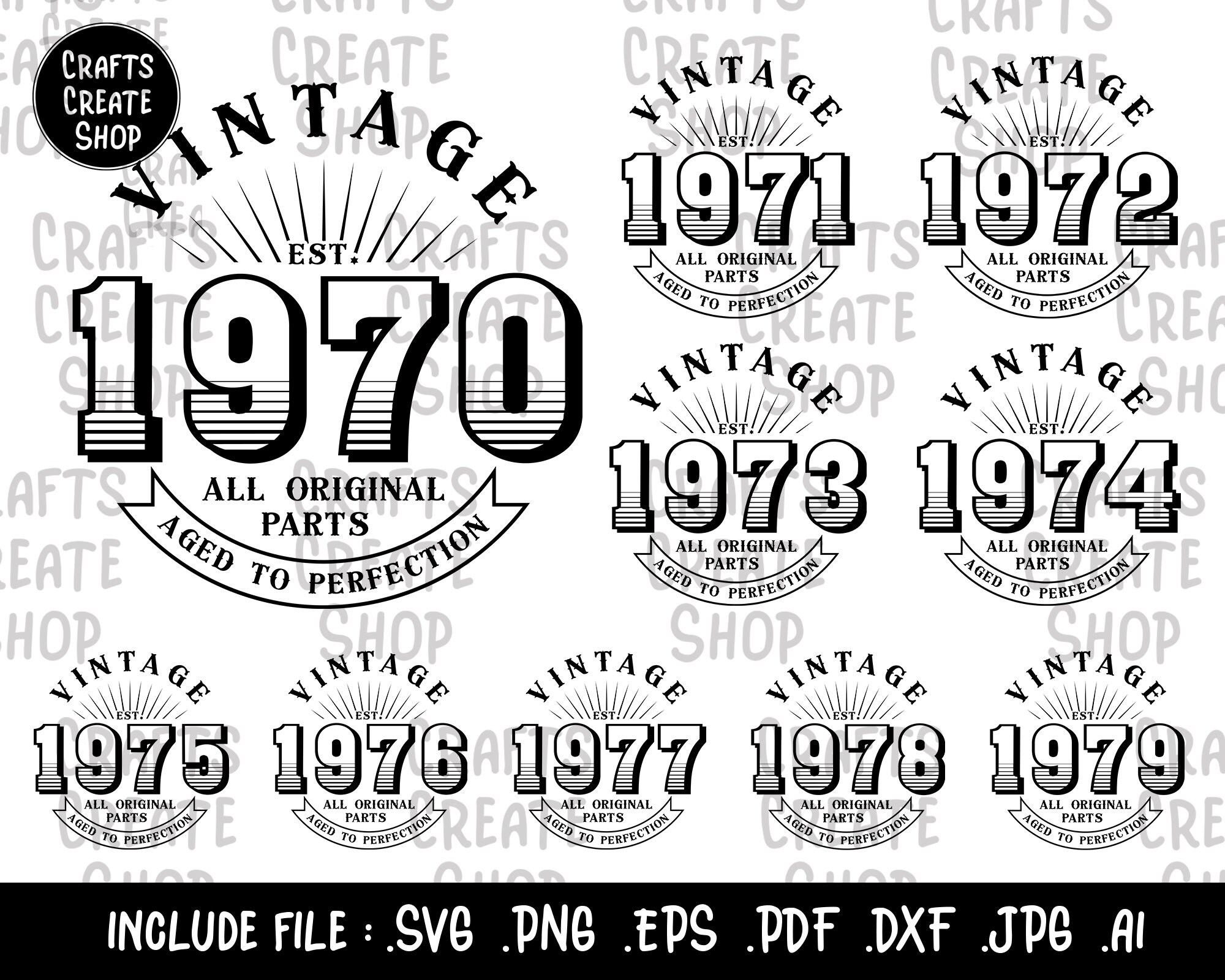 Bundle Vintage Est 1970-1979 All Original Parts Aged to - Etsy Canada