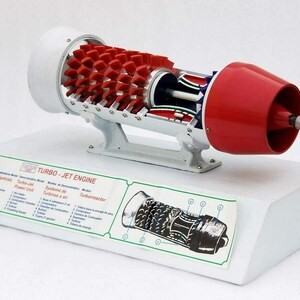 Turbojet Engine Gas Turbine Rotary Engine Cut Section Demonstration ...