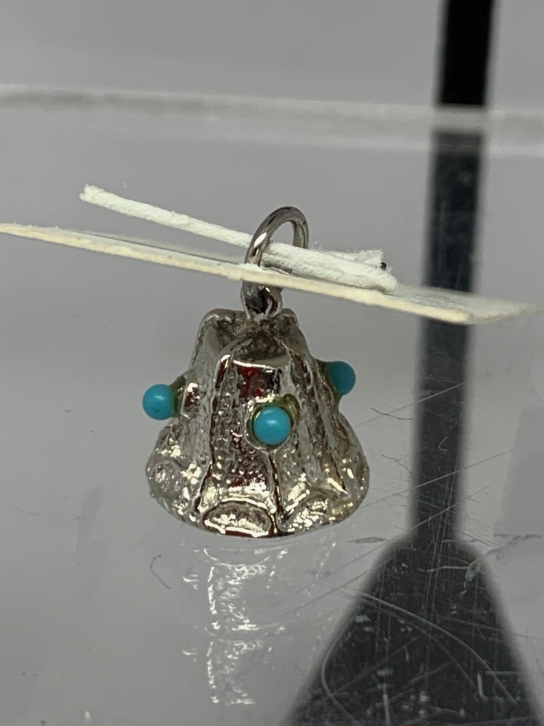 Nice Vintage Sterling Silver Bell Charm With Turquoise and - Etsy