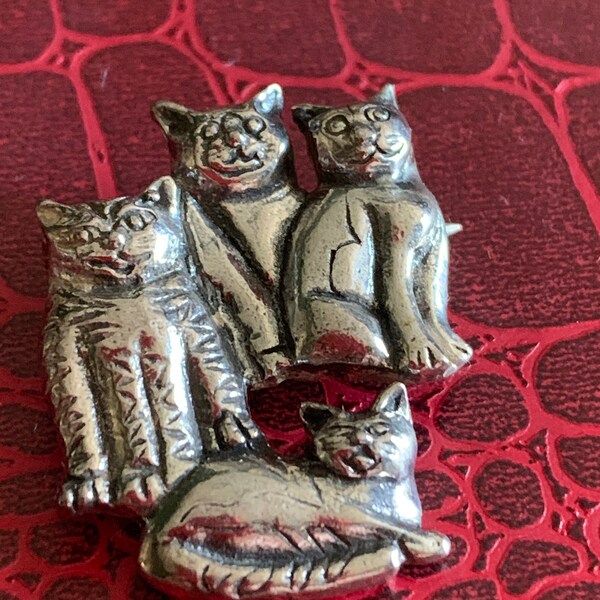Sterling Cat Pin - Etsy