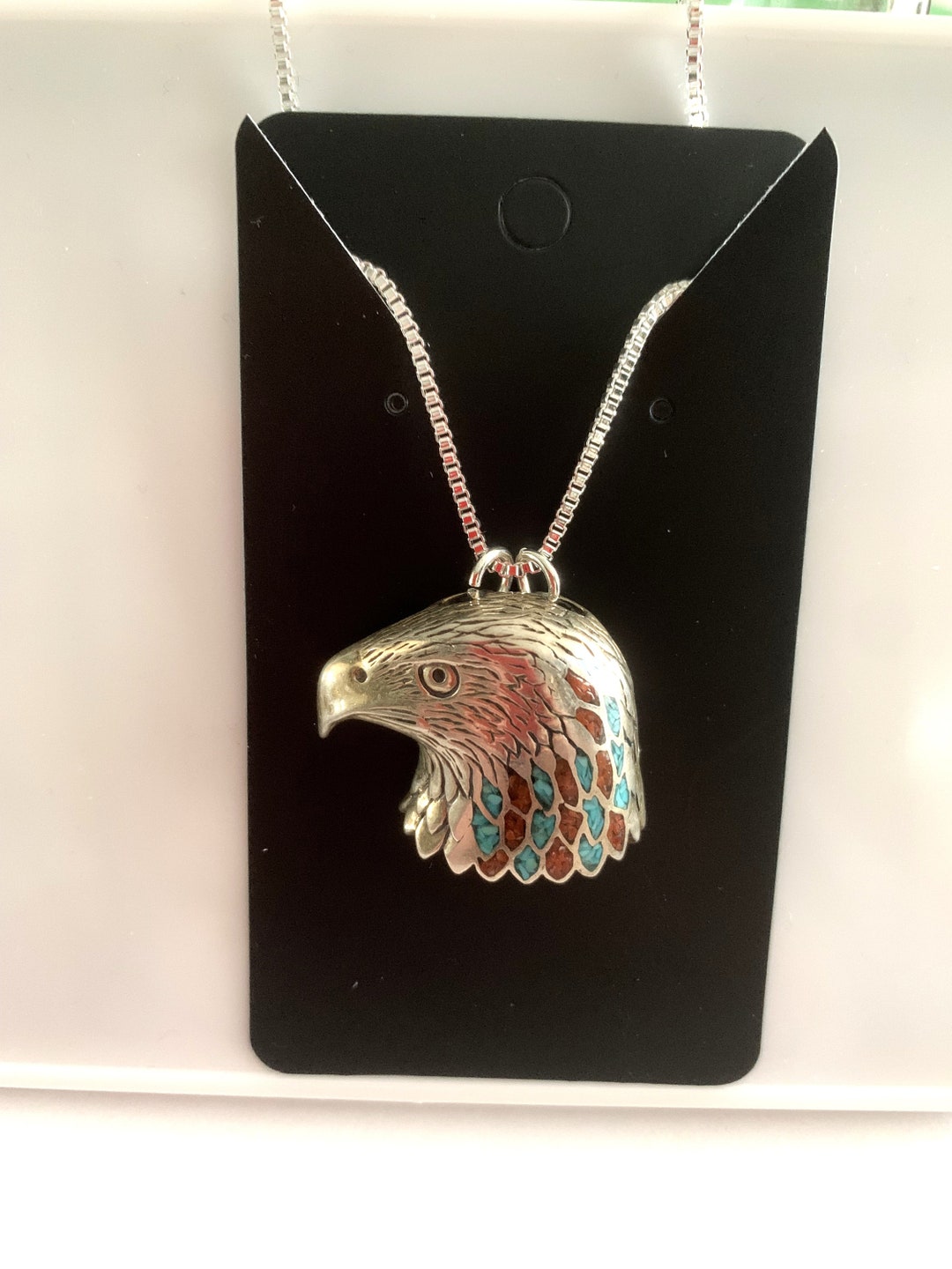 Vintage Hallmarked Native American Sterling Silver Turquoise and Coral ...