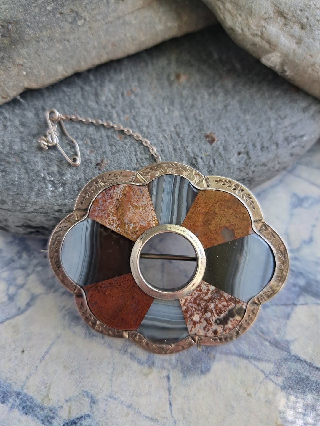 Antique Scottish Agate Brooch,victorian Scottish Agate Brooch,antique ...