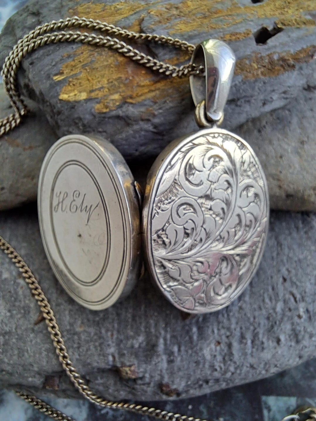 1890s,antique Silver Locket,victorian Silver Decorative Locket ...