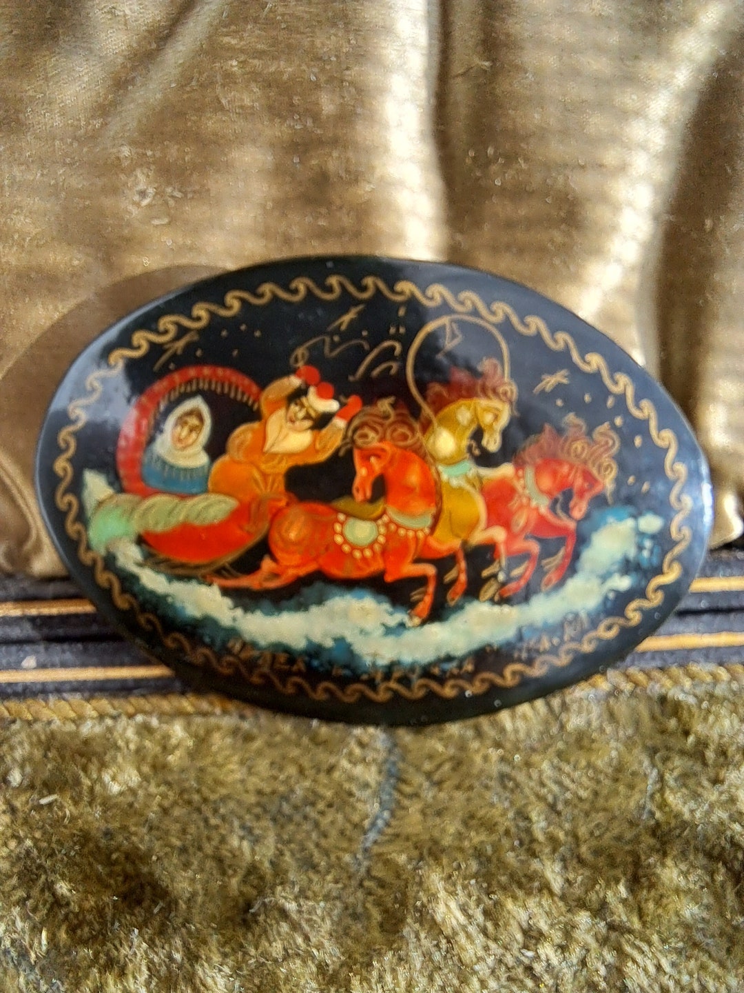 1960s,vintage Russian Handpainted Folk Art Brooch,vintage Russian ...