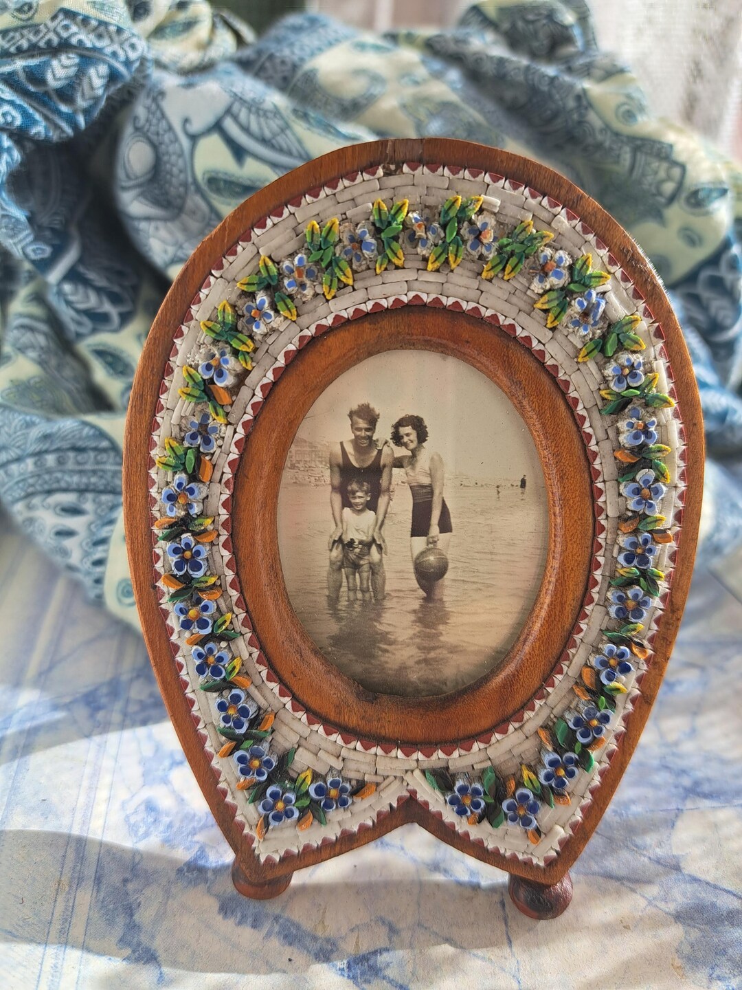 Antique Micromosaic Miniature Picture Frame,miniature Micromosaic Photo ...