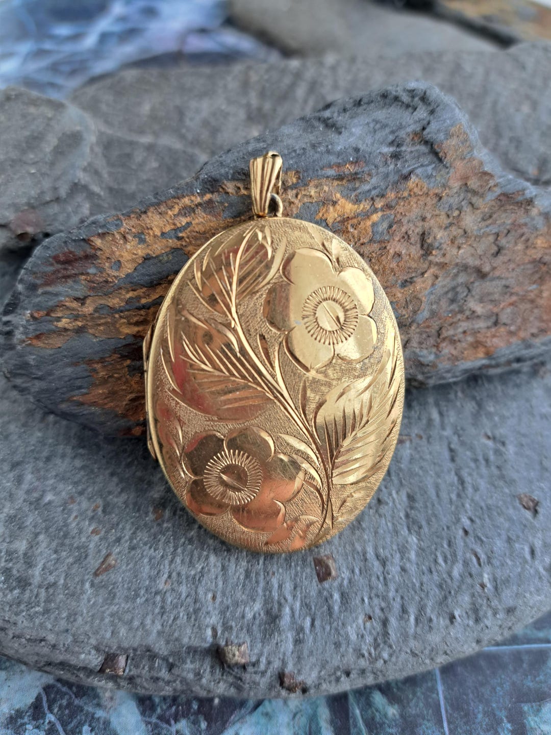 1950s,vintage Large Rolled Gold Locket,vintage Gold Locket,antique Gold ...