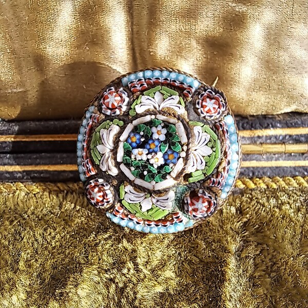 Micro Mosaic Brooch - Etsy