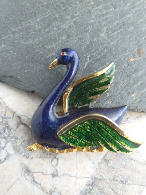 1950s swan enamel vintage - Gem