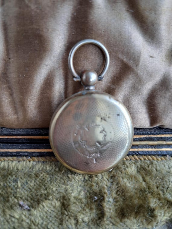 1890,Antique Gold Plate Pocket Watch Locket,Victorian… - Gem