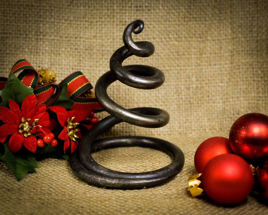 Hand-forged Spiral Christmas Tree Ornament. Blacksmith-made Holiday ...