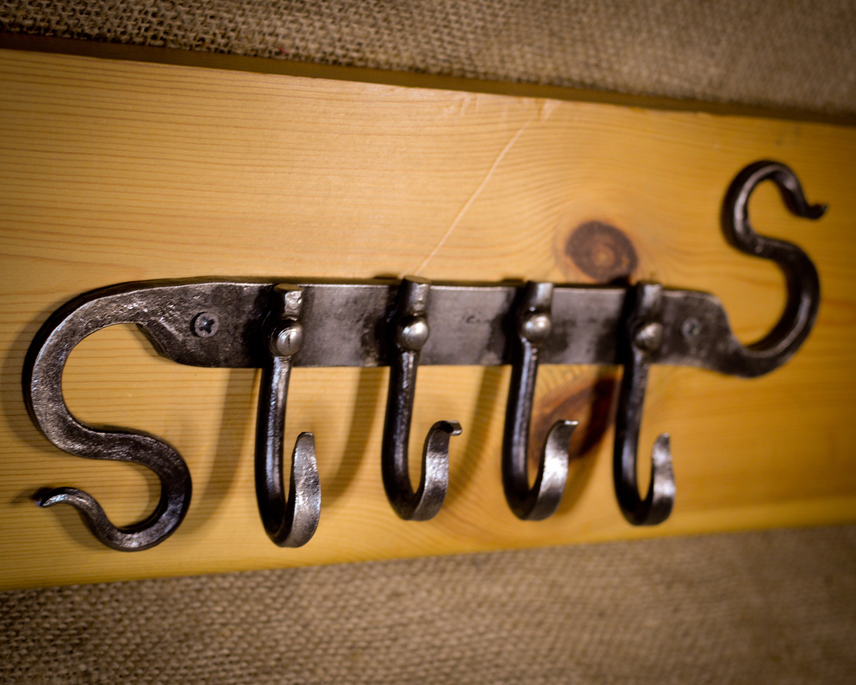 Forged Key Hook Rack With Scrolled Finials. Give an Entrance or Hallway ...