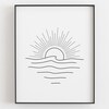 Sailboat Print Seascape Art Poster, Boat Drawing, Ocean Wall Art, Lake ...