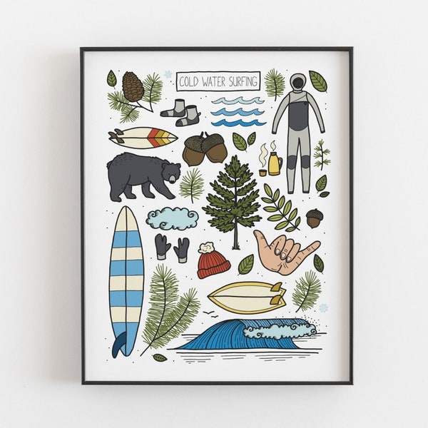 Surf Print - Etsy Canada