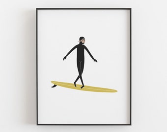 Hang Ten Surfer Art - Etsy