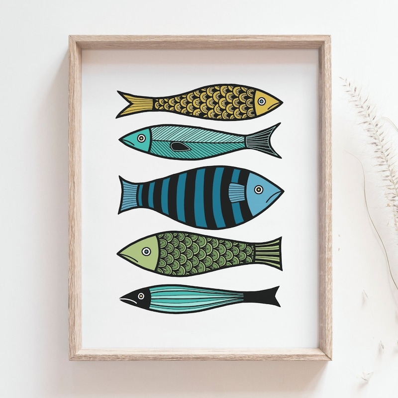 Colorful Fish Art - Etsy